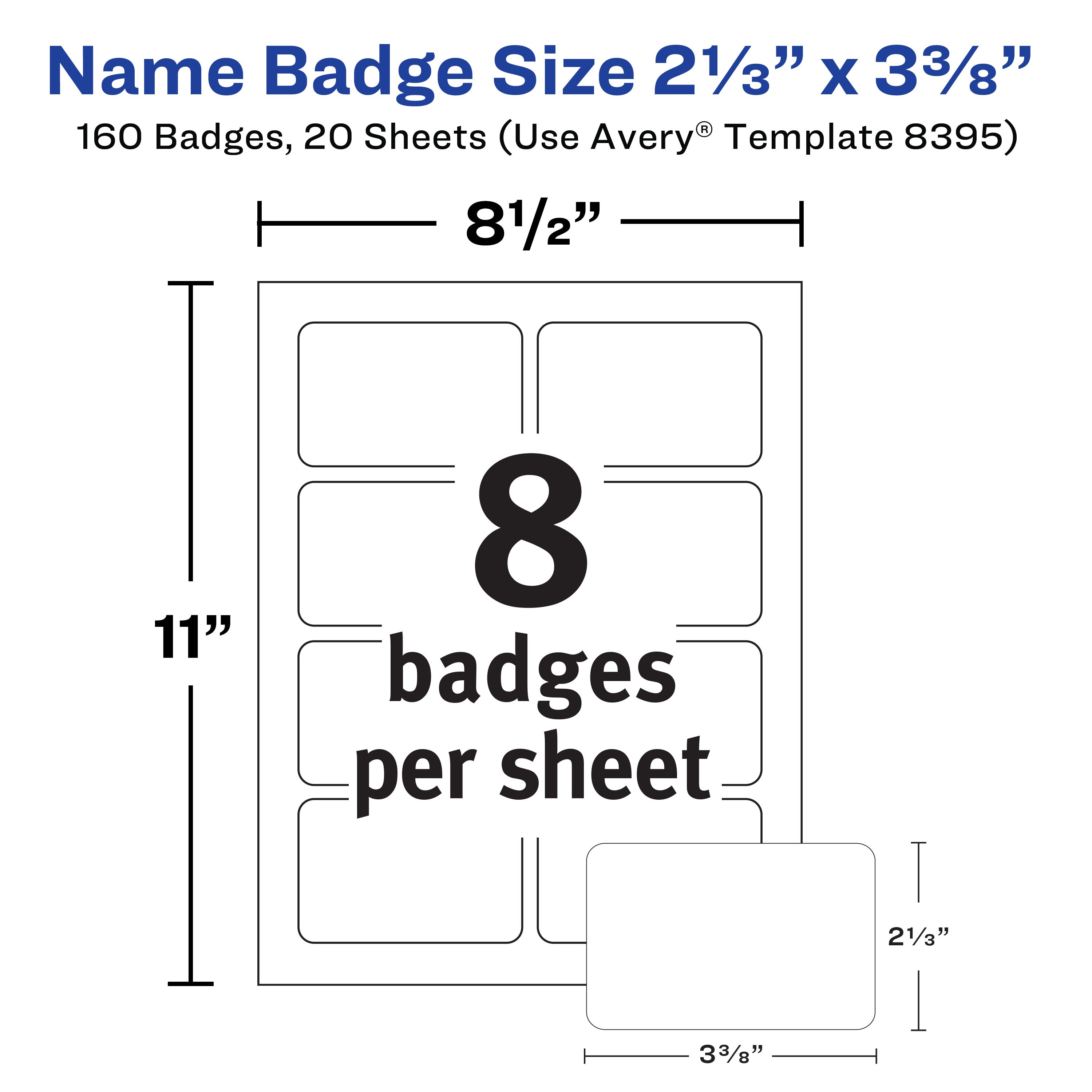 Flexible Adhesive Name Badges, Matte White 8395 | Avery | Avery